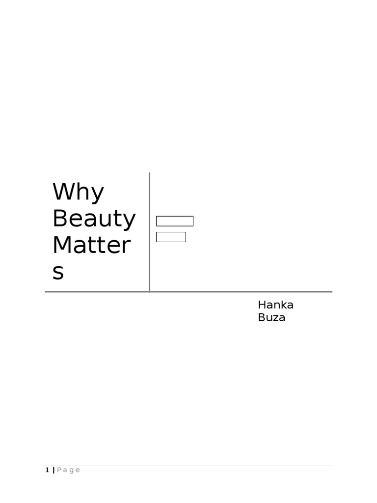 Why Beauty Matters | PDF | Self Esteem | Physical Attractiveness