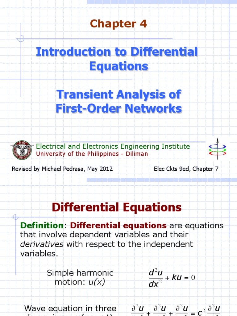 Ch04 First Order Circuits PDF | PDF | Ordinary Differential Equation ...