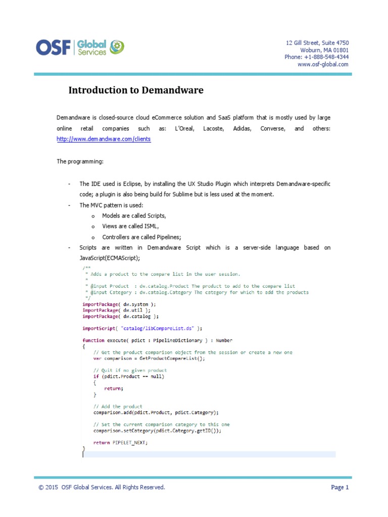 Introduction To Demandware PDF | PDF | Computers | Technology & Engineering