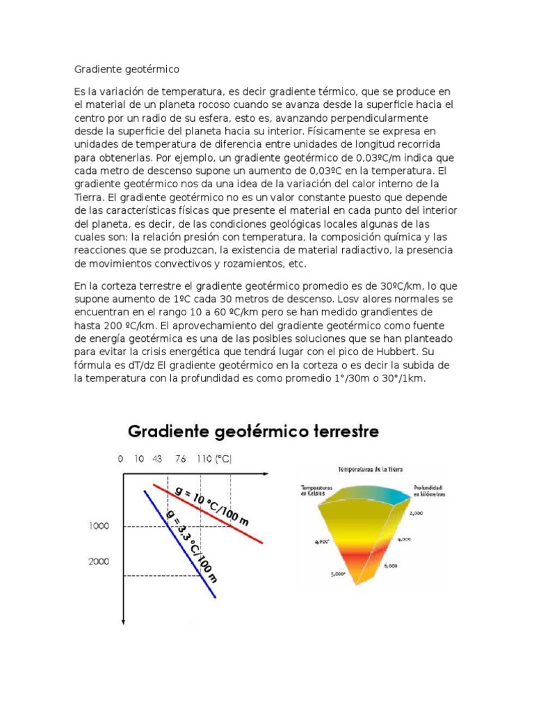 Gradiente Geotérmico | PDF | Energía solar | Tierra