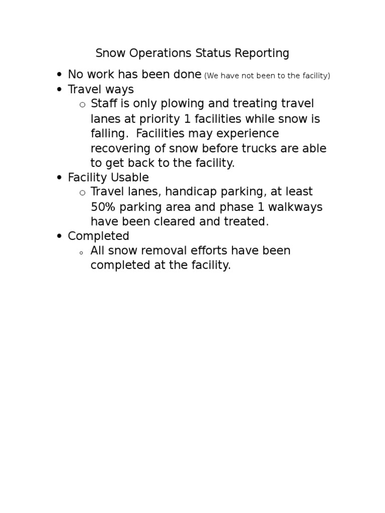 Snow Operations Status Reporting | PDF | Meteorological Phenomena ...