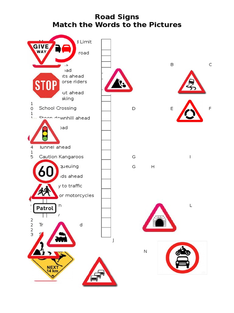 Road Safety, Traffic Signs And Directions English ESL, 48% OFF