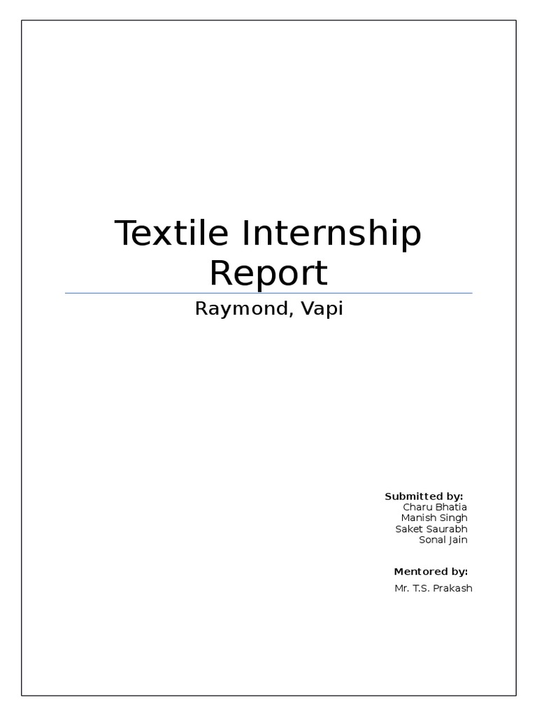 Raymond Vapi | PDF | Spinning (Textiles) | Dyeing