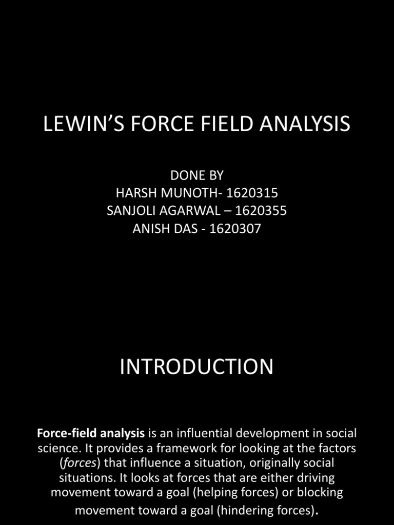 Lewin's Force Field Analysis | Force Field (Chemistry) | Brainstorming