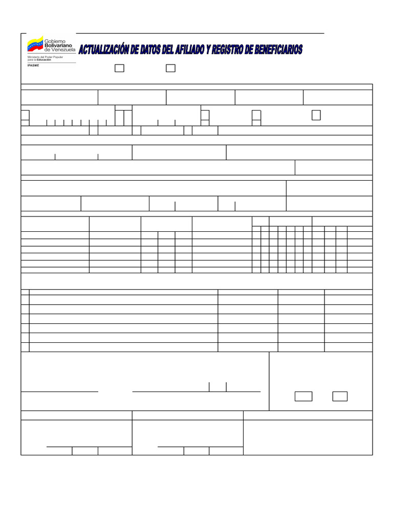 Planilla Actualizacion Datos PDF | PDF | Gobierno | Instituciones sociales