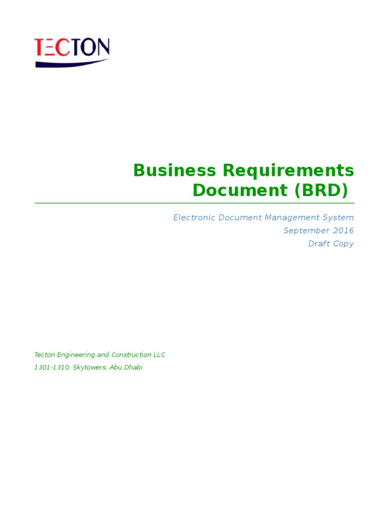 BRD Template | PDF | Business Process | Use Case
