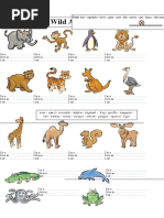 Wild Animals Reading Writing Worksheet Fun Activities Games 1642 | PDF
