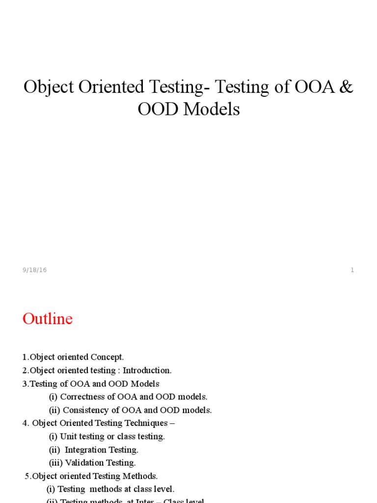 Object Oriented Testing | PDF | Use Case | Object (Computer Science)