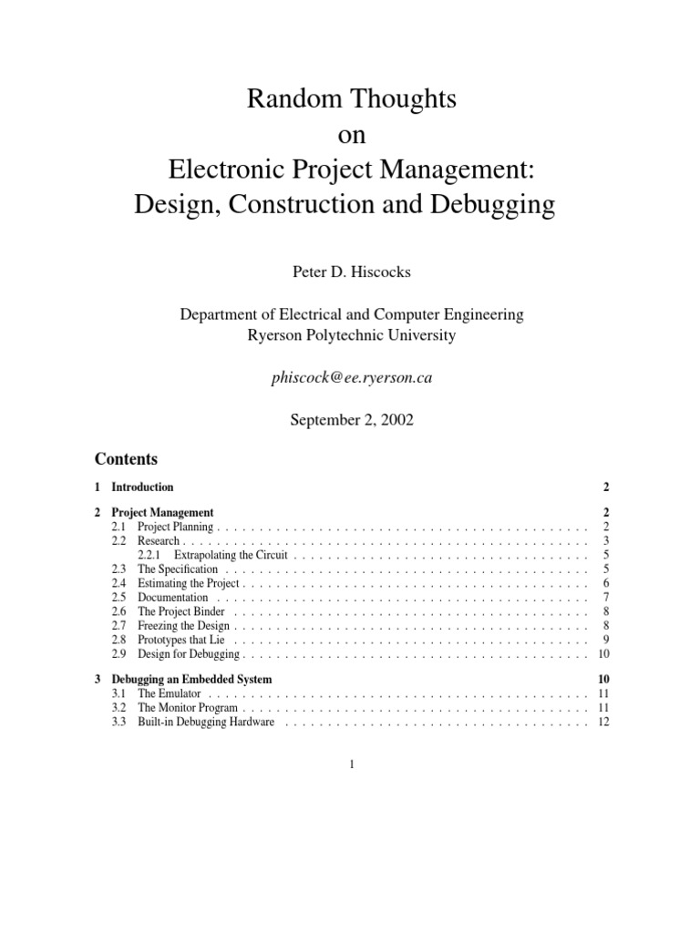 Random Thoughts On Electronic Project Management: Design, Construction ...