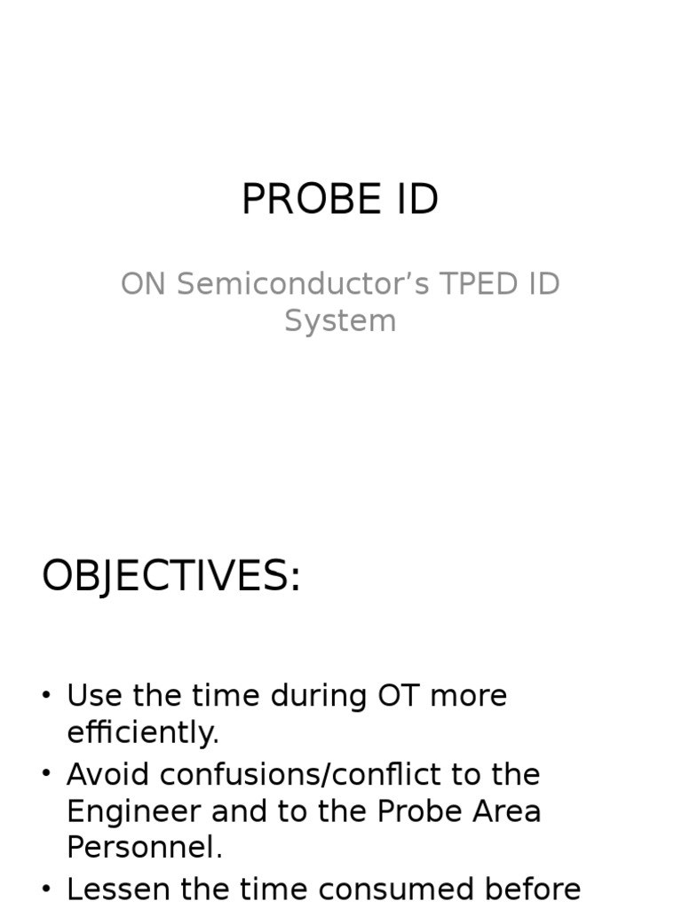 Probe Id: ON Semiconductor's TPED ID System | PDF