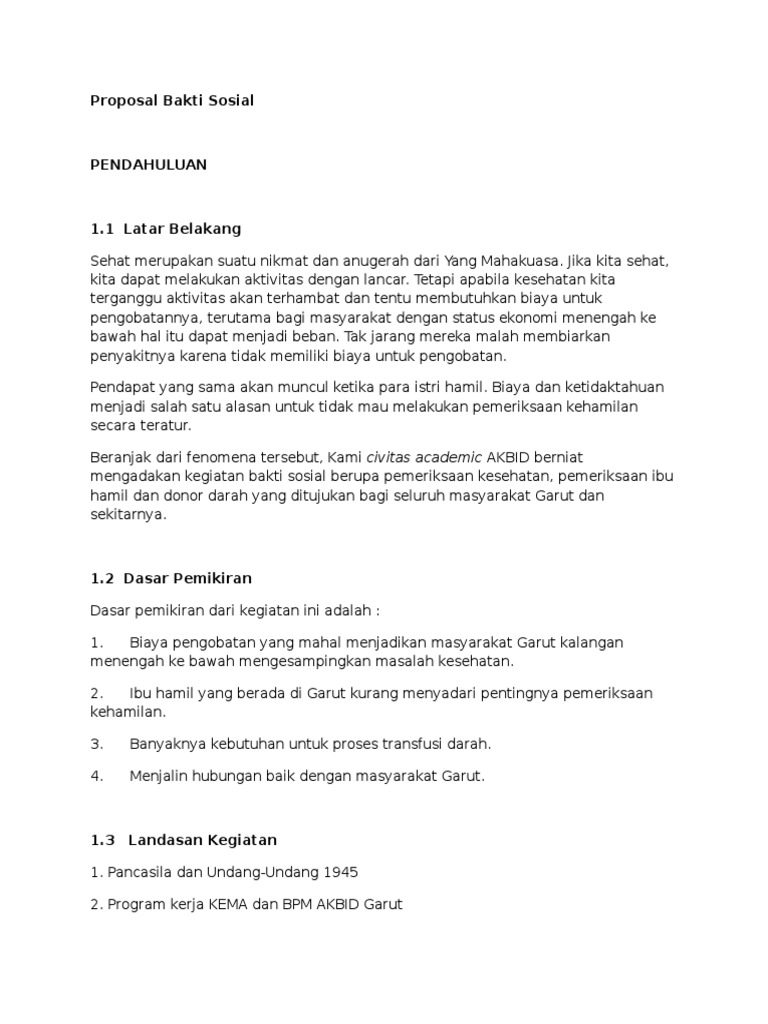 Proposal Bakti Sosial | PDF