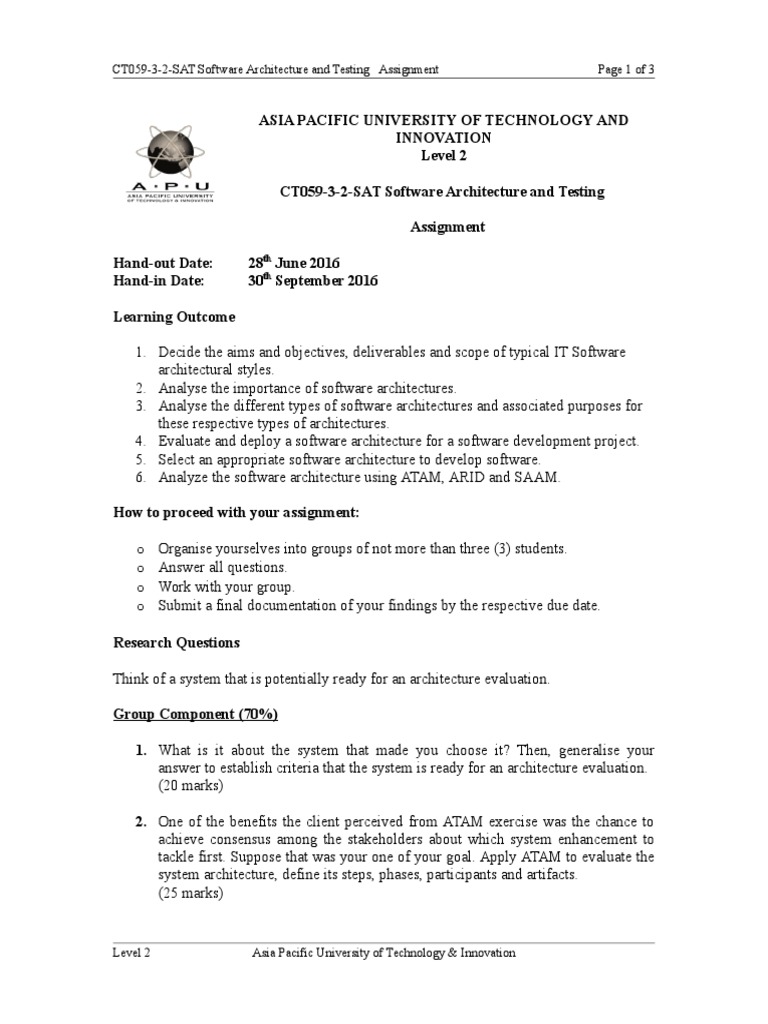 SAT Project Requirement UC2F1601SE | PDF | Software Architecture ...