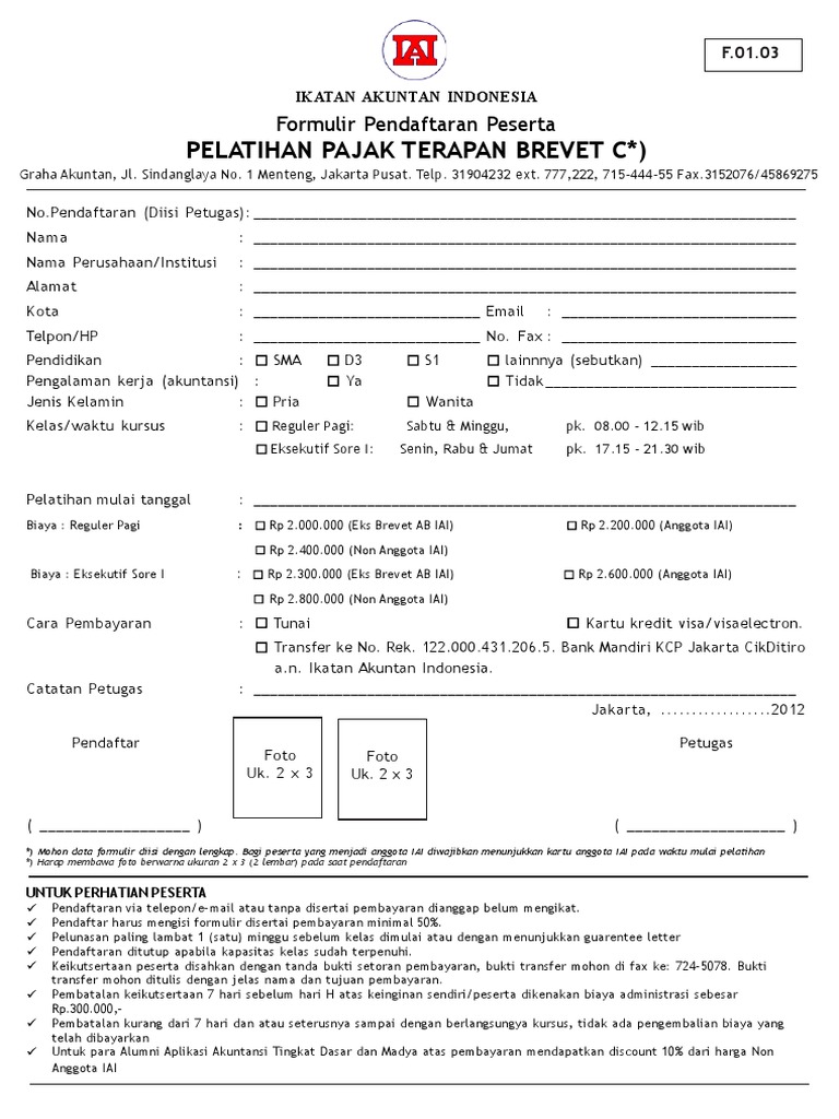 Form Brevet C Menteng PDF | PDF