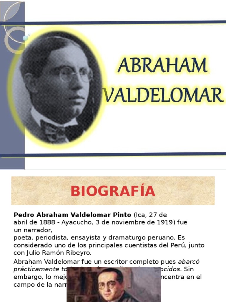 Biografía de Abraham Valdelomar | PDF | Escritura | Poesía