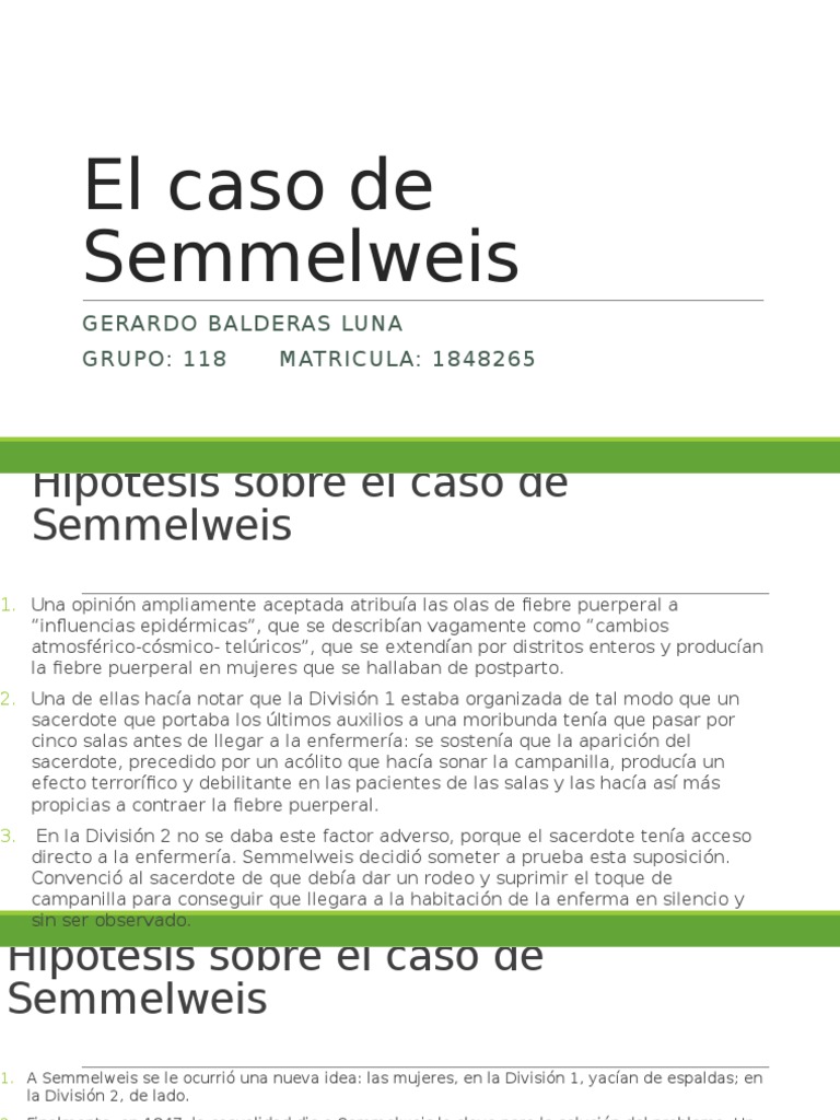 Metodologia El Caso de Semmelweis | PDF | Medicina | Ciencias de la Salud