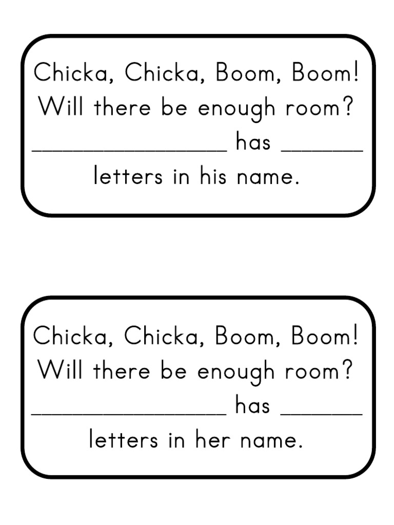 Chicka Boom Name Length Puzzle | PDF