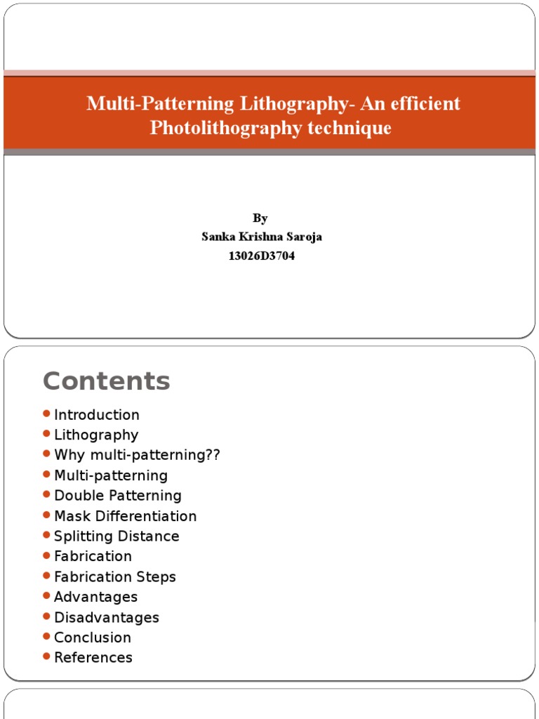 Multi-Patterning Lithography - An Efficient Photolithography Technique ...