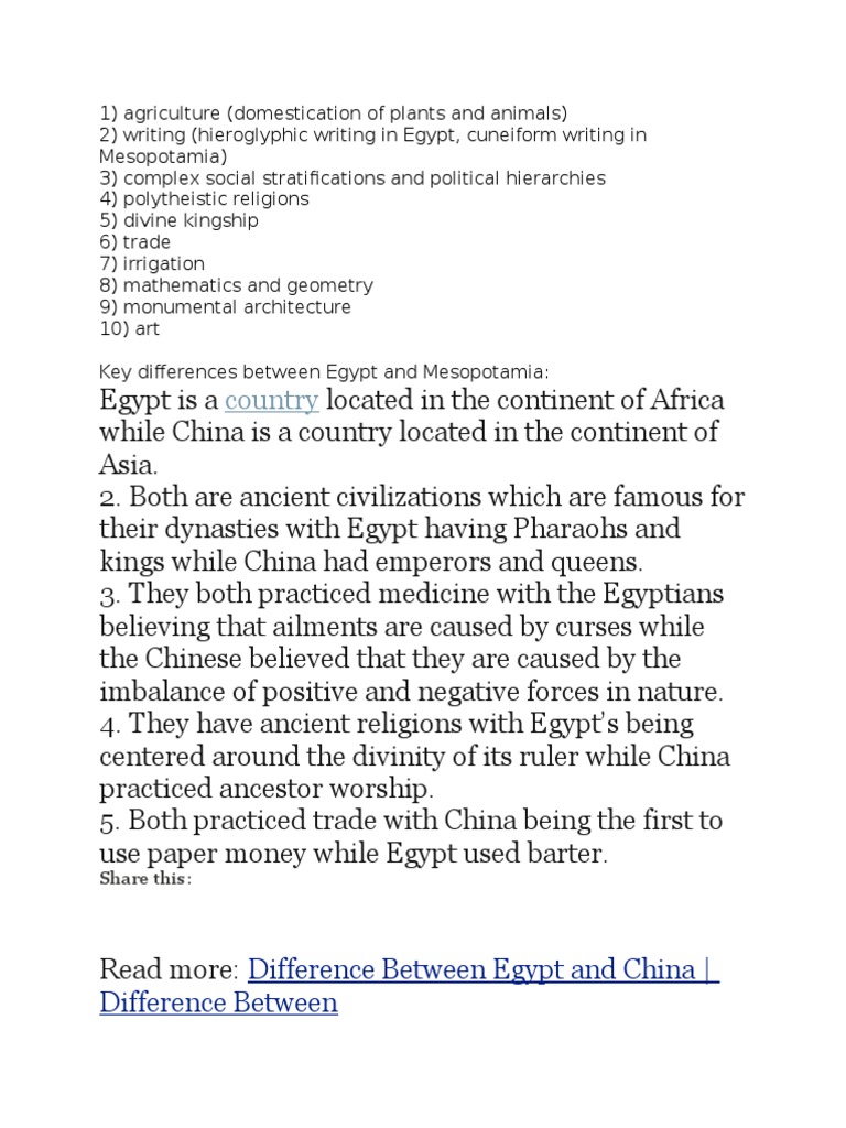 Country: Difference Between Egypt and China - Difference Between | PDF ...