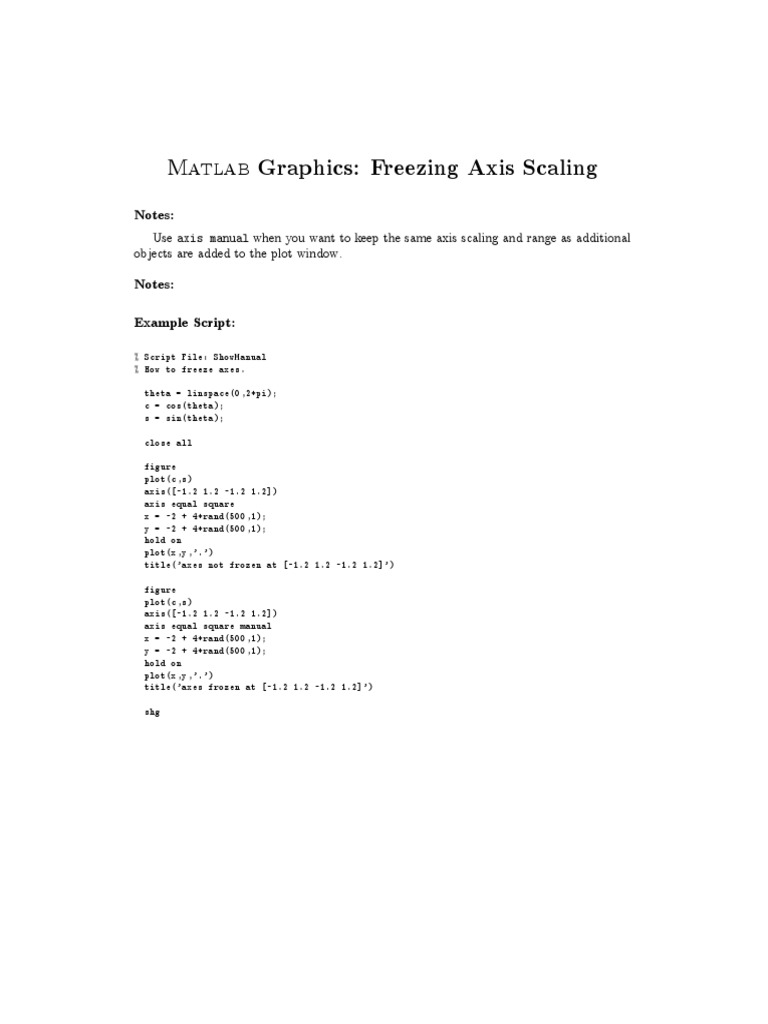 Matlab Graphics: Freezing Axis Scaling | PDF | Computing | Software