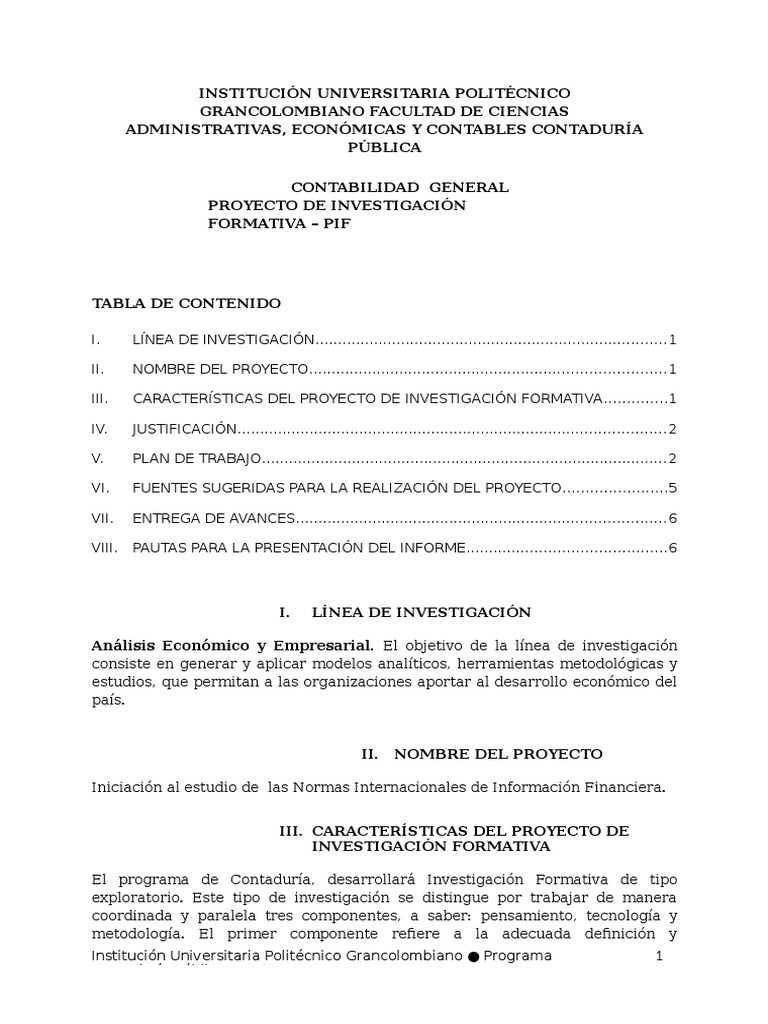 1 PIF Contabilidad General | PDF | Bibliografía | Creative Commons