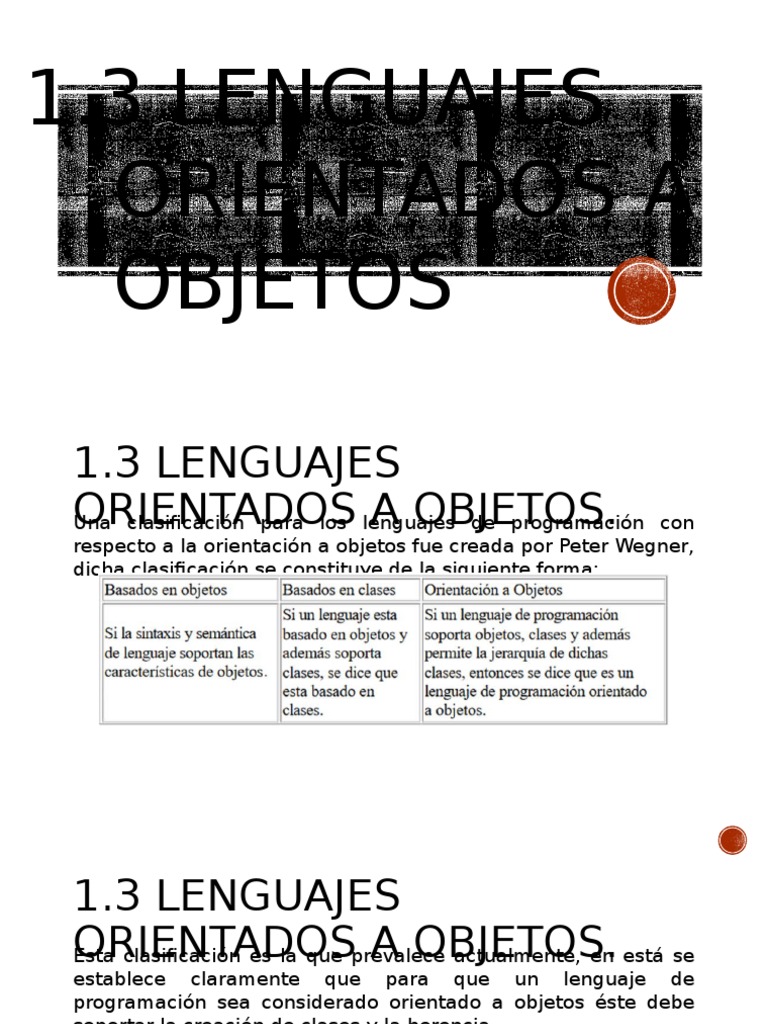1.3 Lenguajes Orientados A Objetos | PDF | Objeto (informática ...