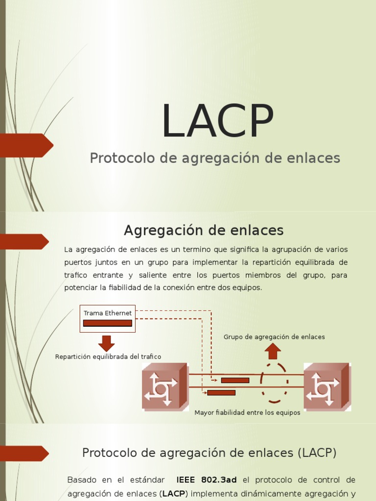 LACP Diapositivas | PDF | Ethernet | Conmutador de red