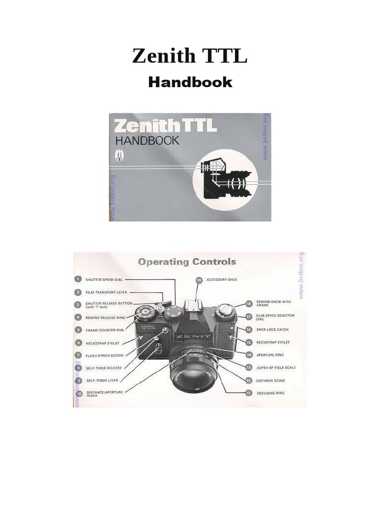 Manual Zenit TTL | PDF | Aperture | Camera