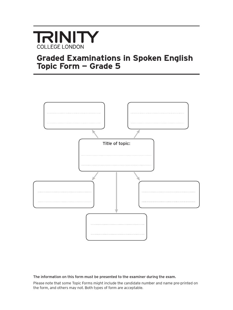 GESE Grade 5 Topic Form | PDF
