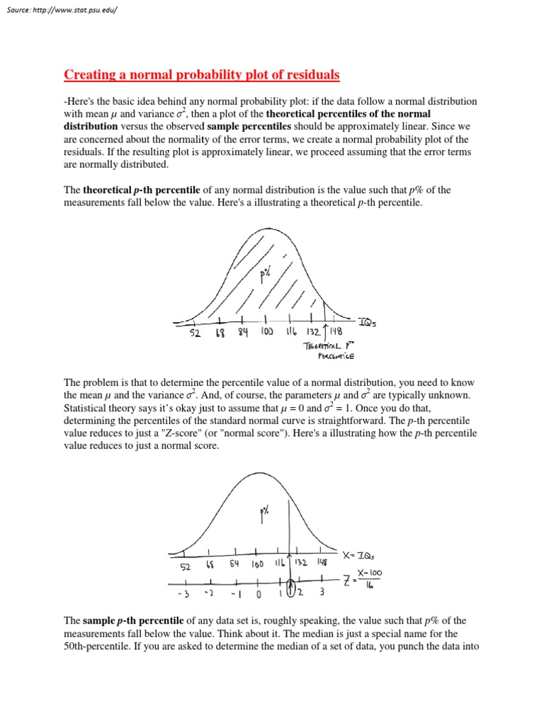 How To Create Normal Probability Plot | PDF | Percentile | Normal ...