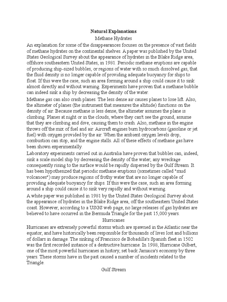 Natural Explanation of Bermuda Triangle | Earth & Life Sciences ...