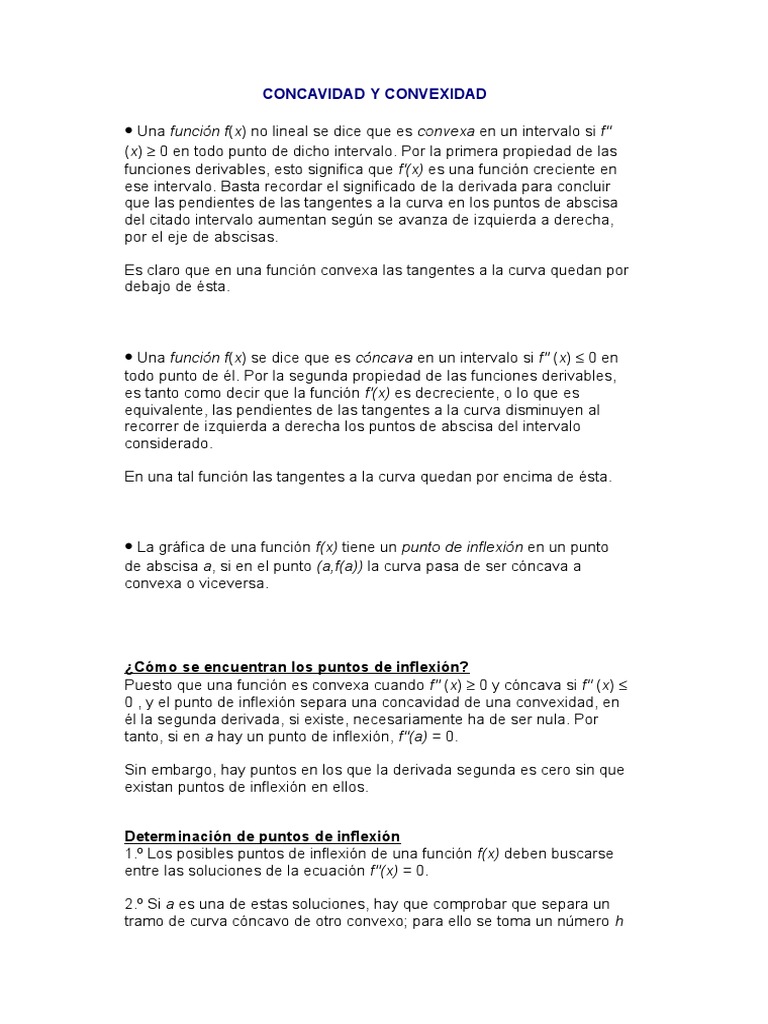 Concavidad y Convexidad | PDF | Conjunto convexo | Derivado