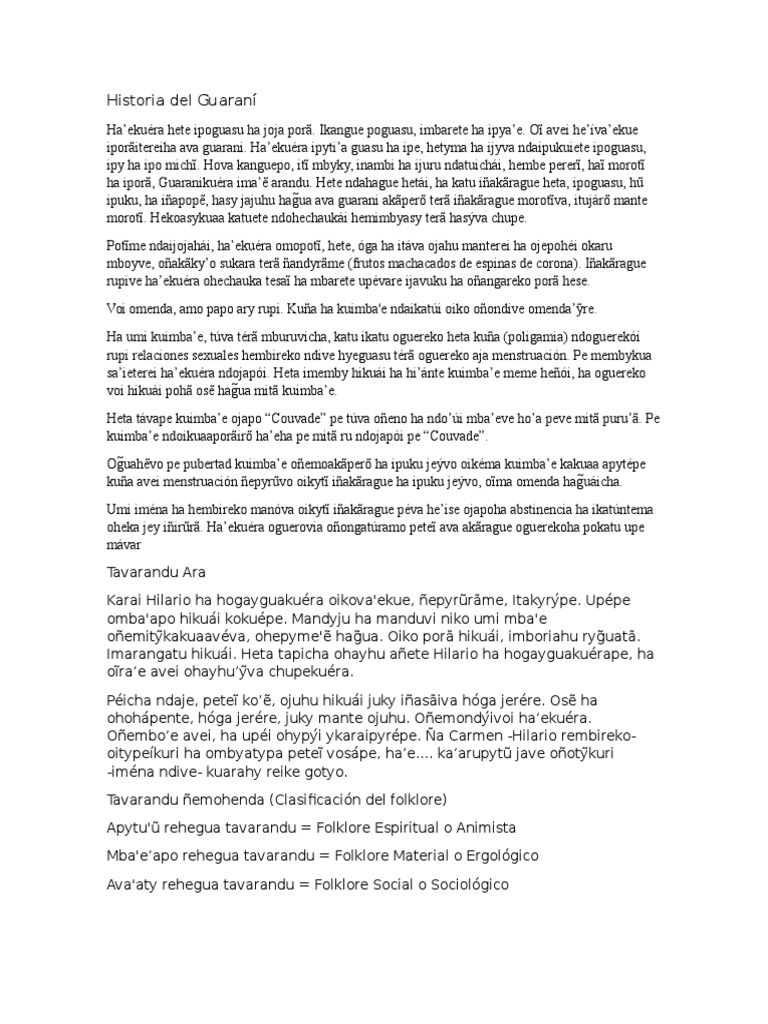 Historia Del Guaraní | PDF