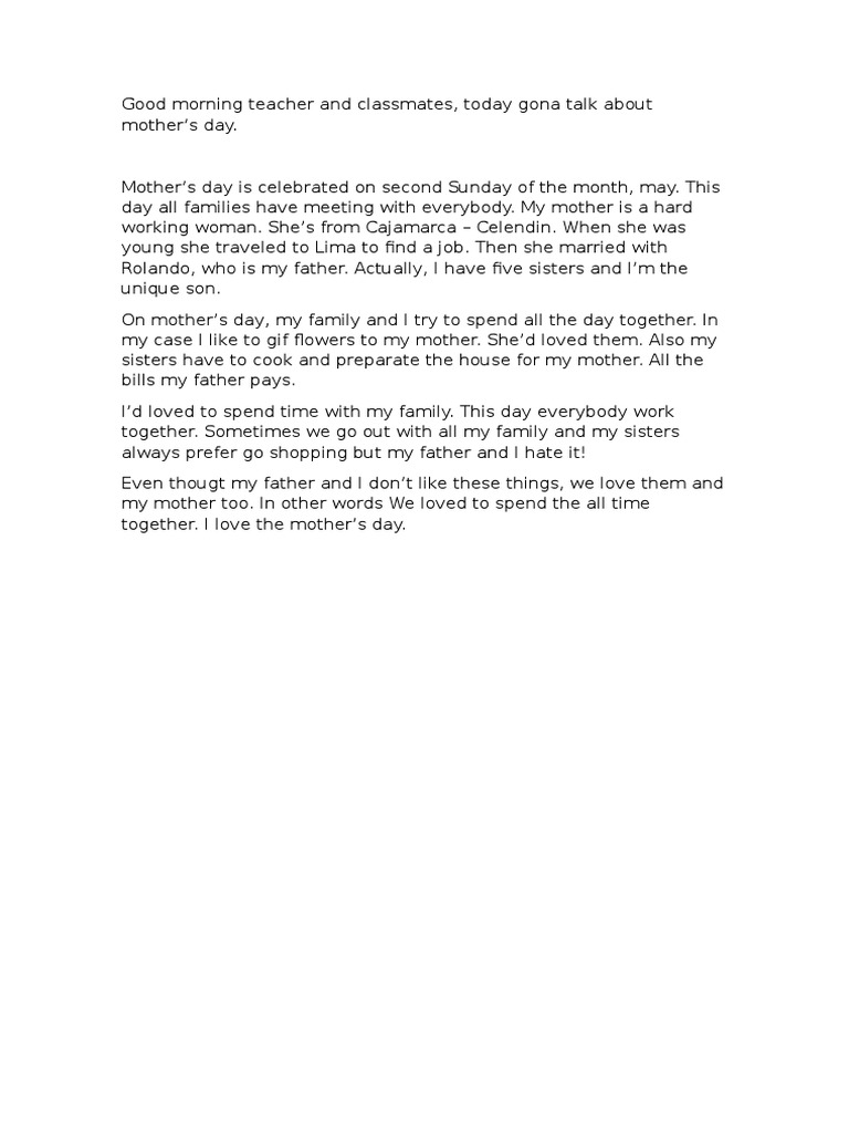 INGLES Good Morning Teacher and Classmates | PDF | Poetry