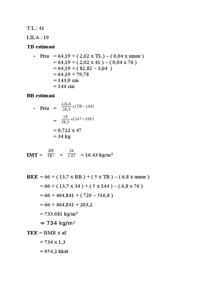 TB Estimasi: Lila X (TB 100) X (147 100) | PDF