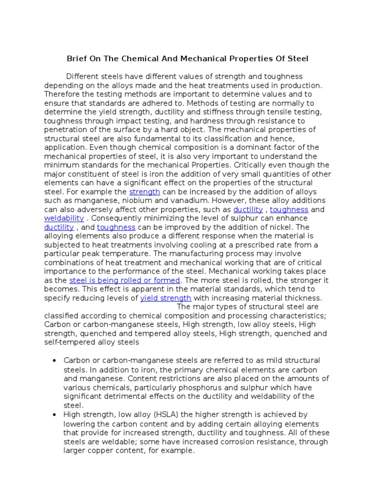 Mechanical Properties of Structural Steel | PDF | Steel | Strength Of ...