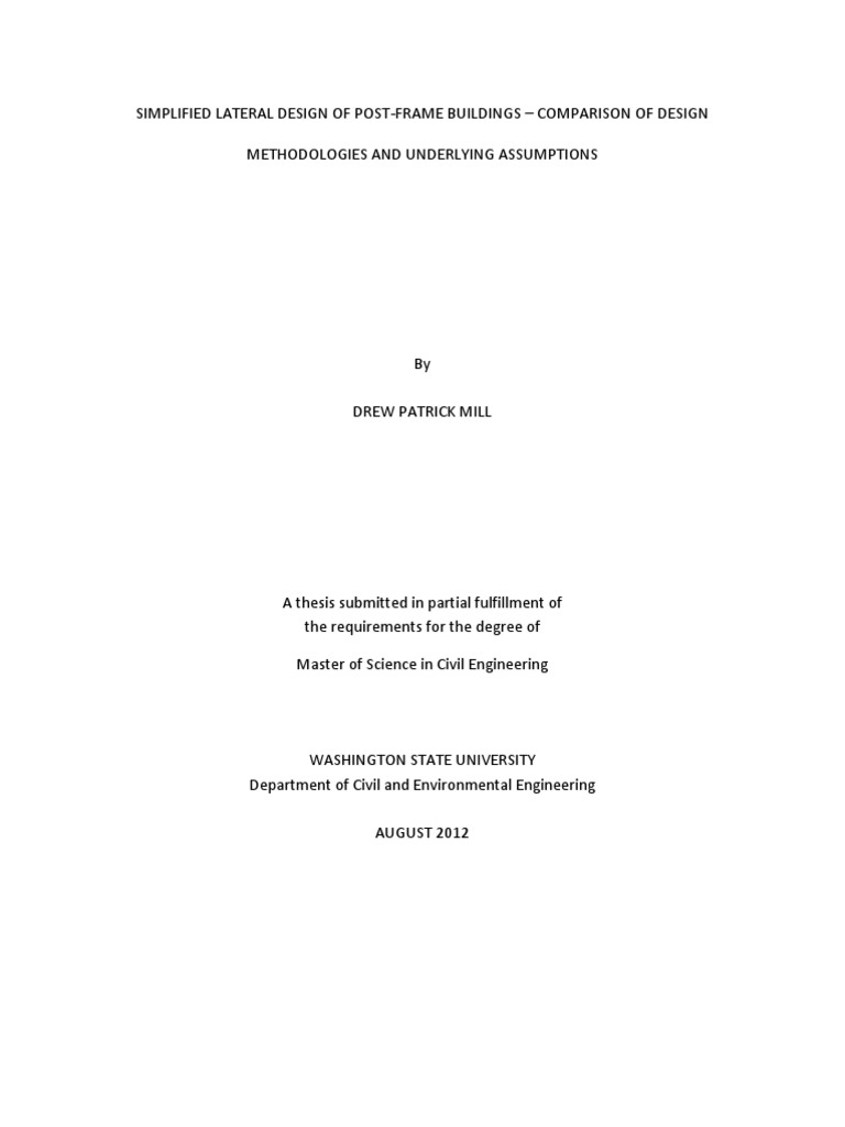 Simplified Lateral Design of Post-Frame Buildings | PDF | Bending | Truss