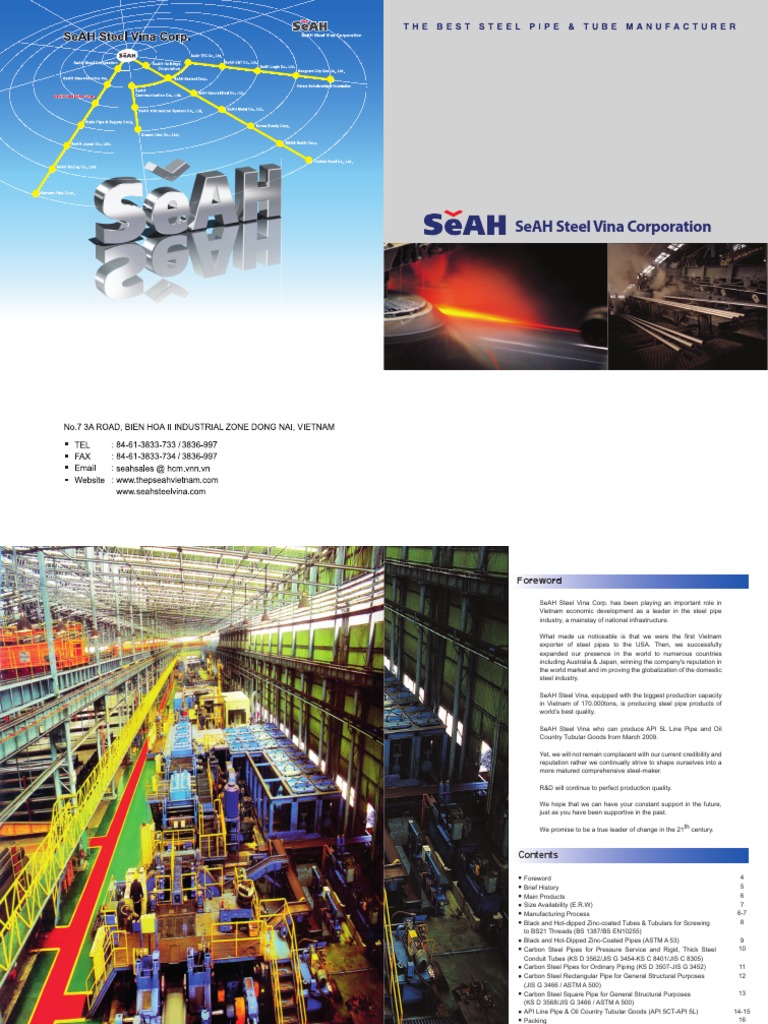 SEAH PIPES - Catalogue - English | PDF | Pipe (Fluid Conveyance ...