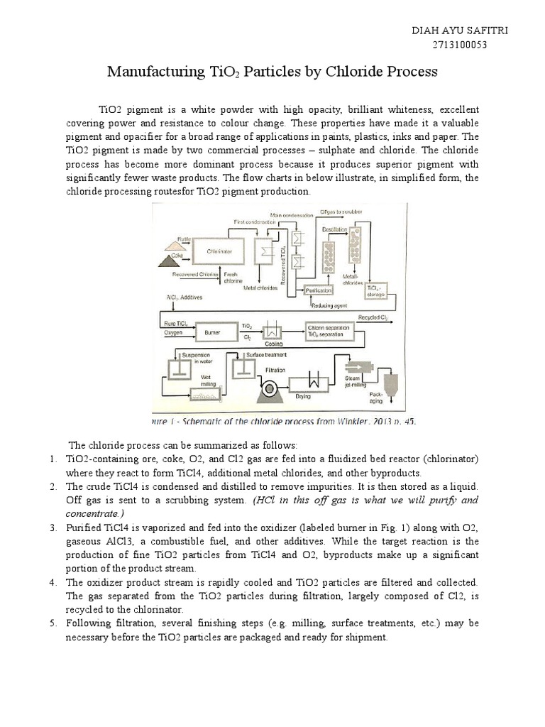 TiO2 Chloride Process & HCl Recovery | PDF | Titanium Dioxide | Combustion
