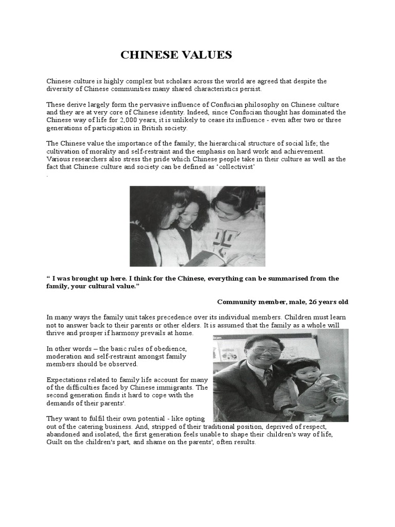 Chinese Values | PDF | China | World Politics