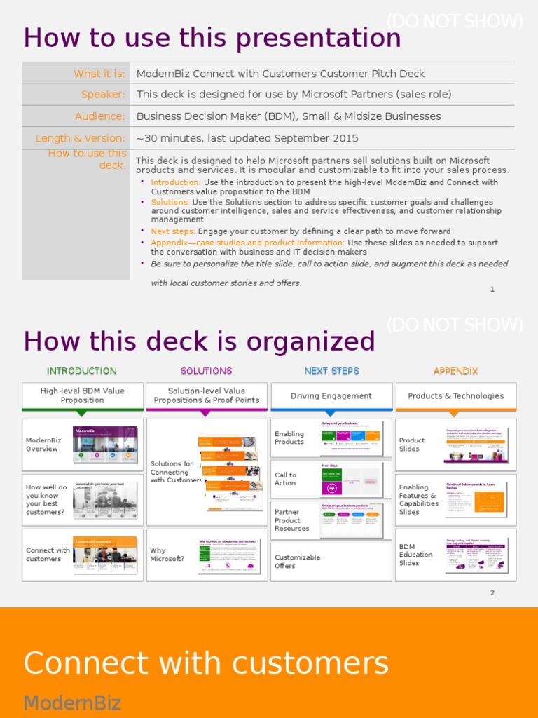 62 Connect With Customers Customer Pitch Deck REP | PDF | Customer ...