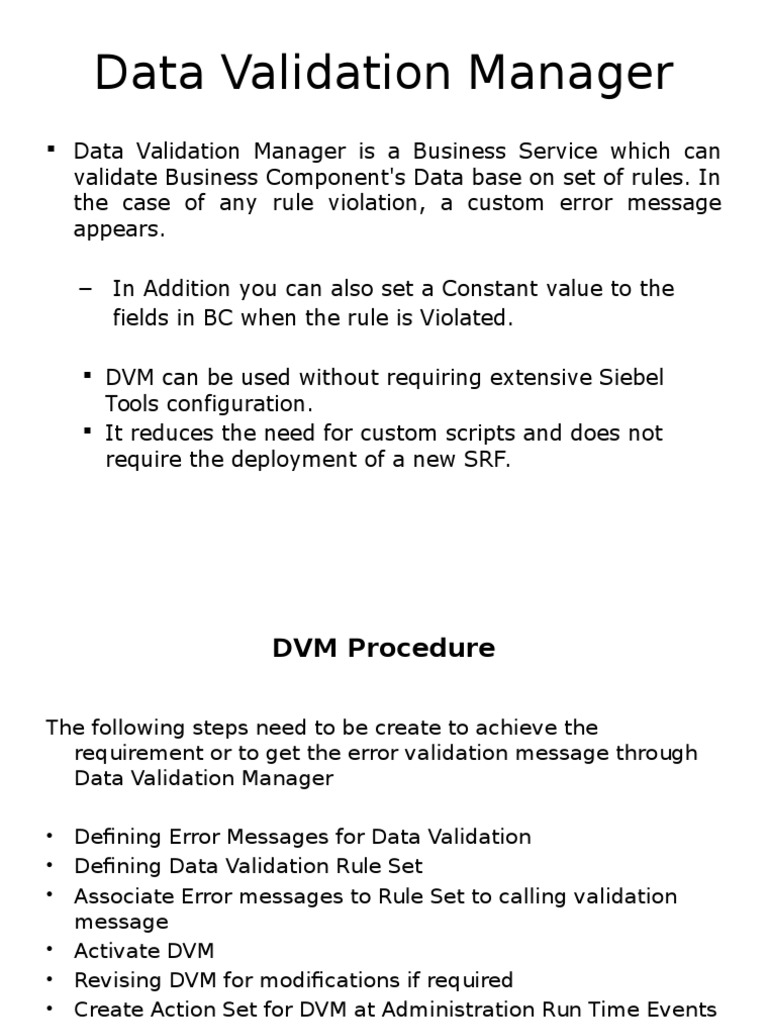 Validate Data and Close Service Requests using DVM | PDF | Email | Data