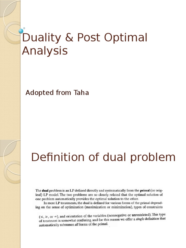 Duality & Post Optimal Analysis | PDF