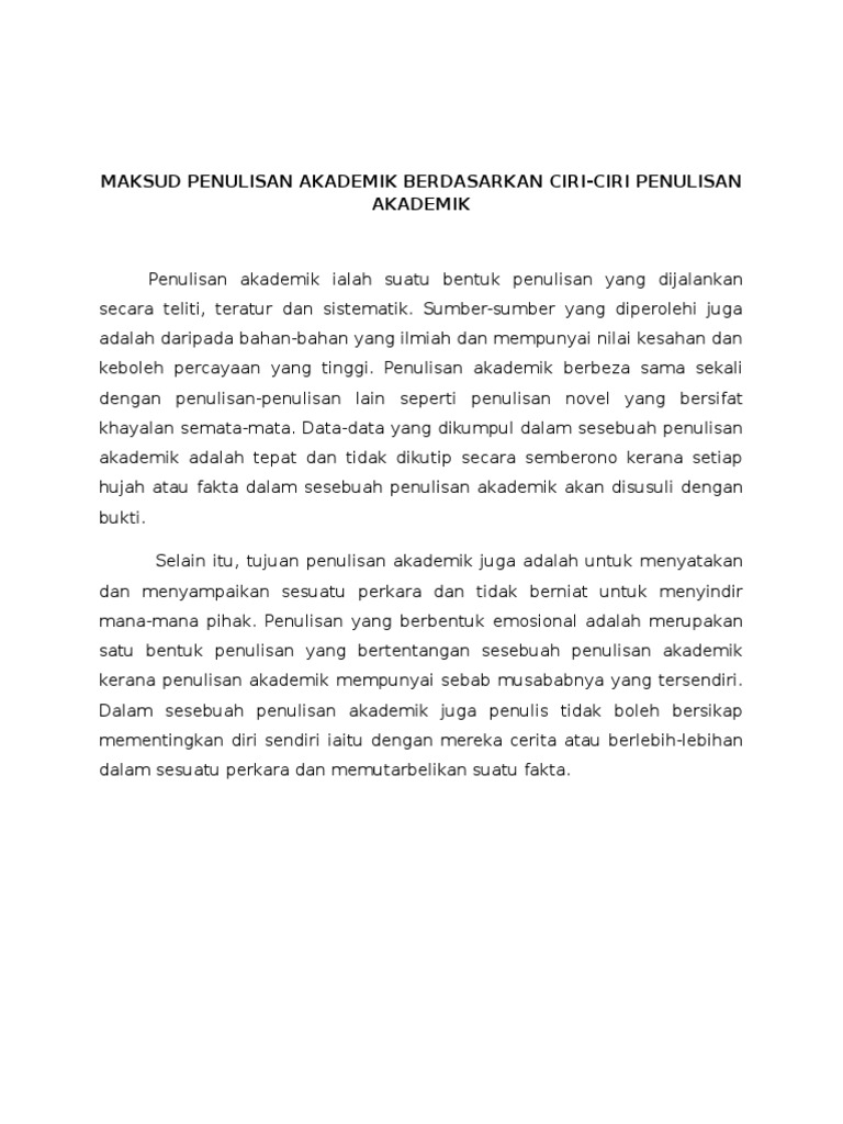 Definisi Penulisan Akademik | PDF