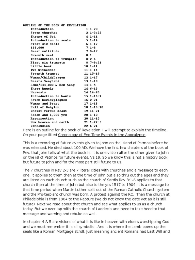 Outline of The Book of Revelation Explained | Download Free PDF ...