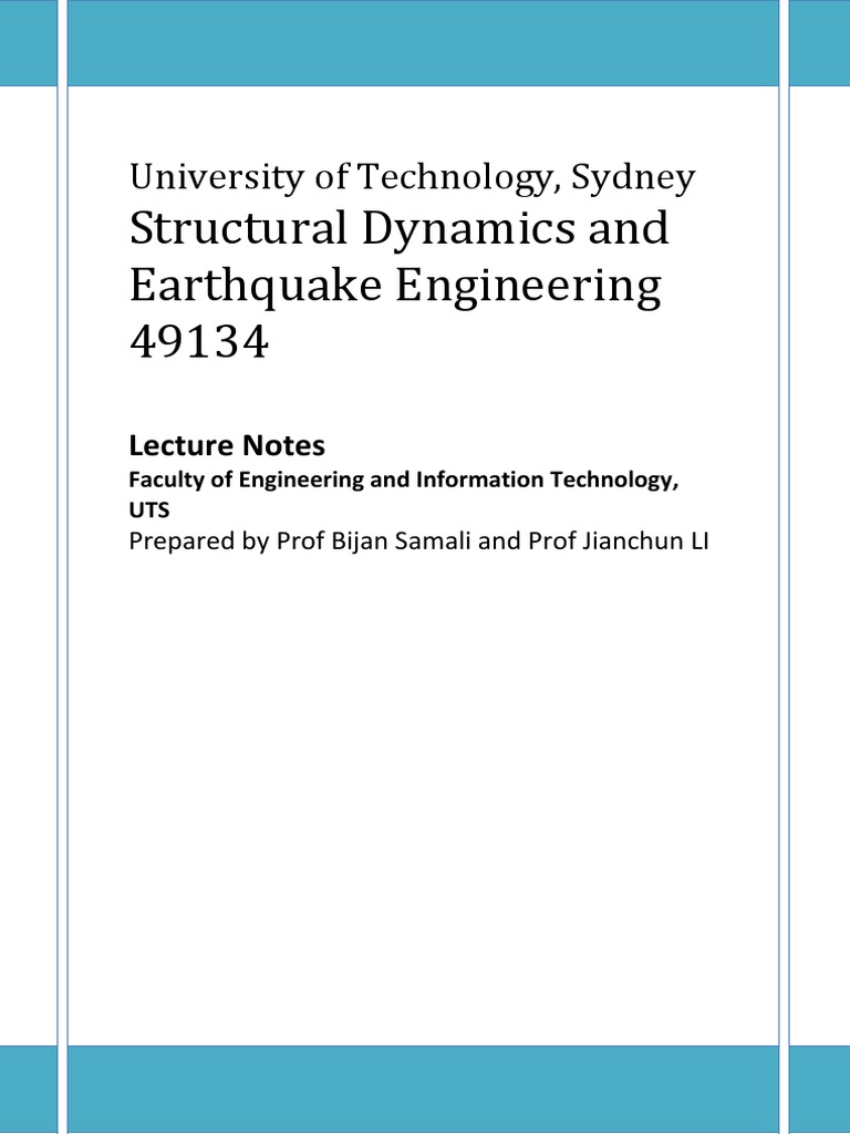 Structural Dynamics and Earthquake Engineering-Ch 1-5 | PDF | Force ...