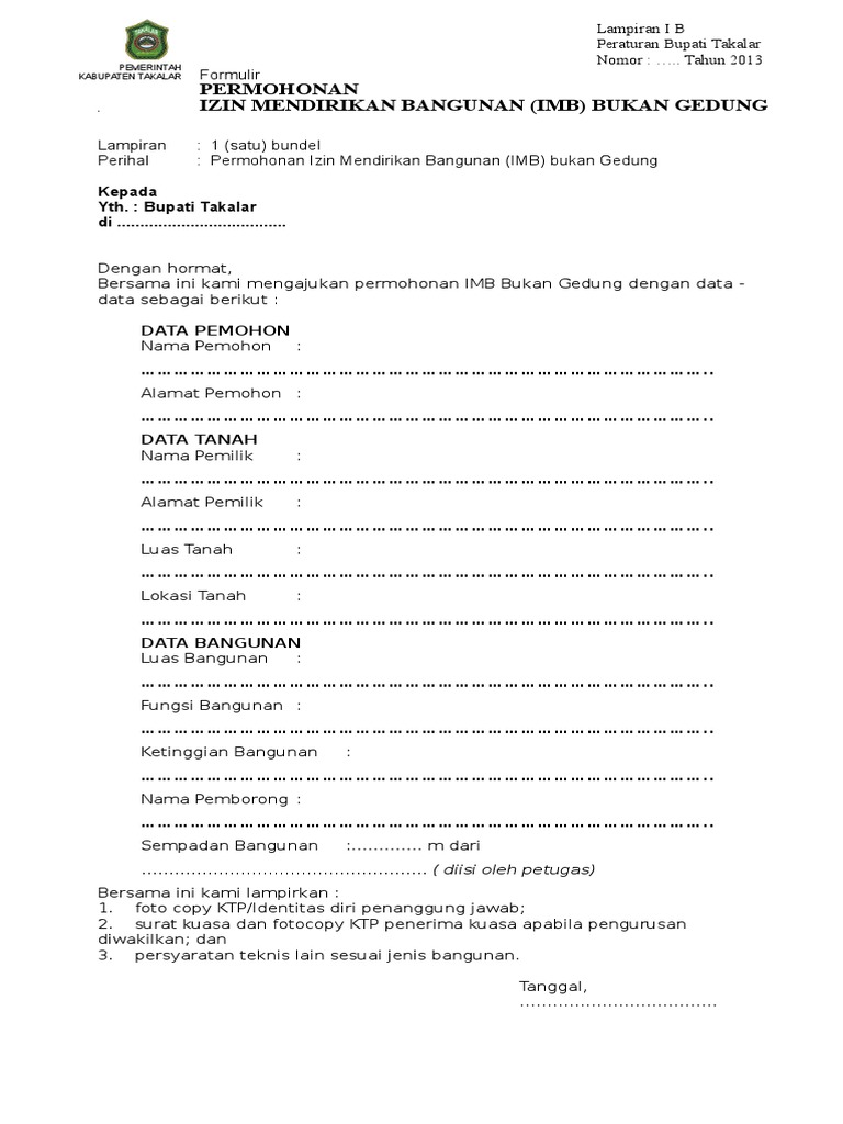 Lampiran IMB 2 | PDF