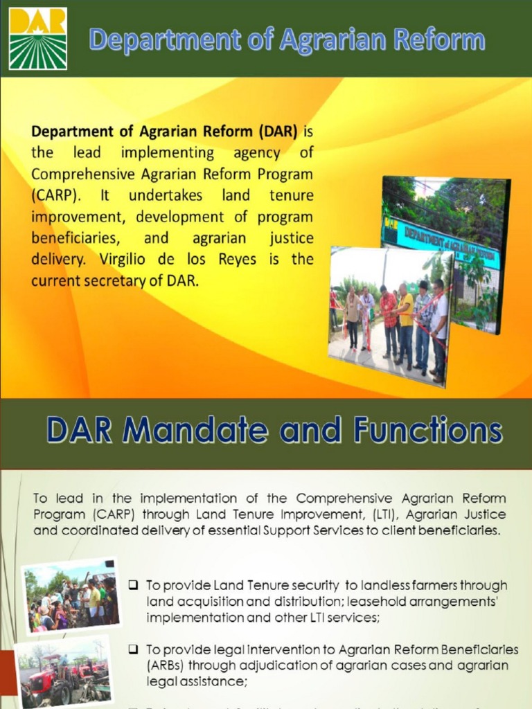 Department of Agrarian Reform | Agrarianism | Land Management