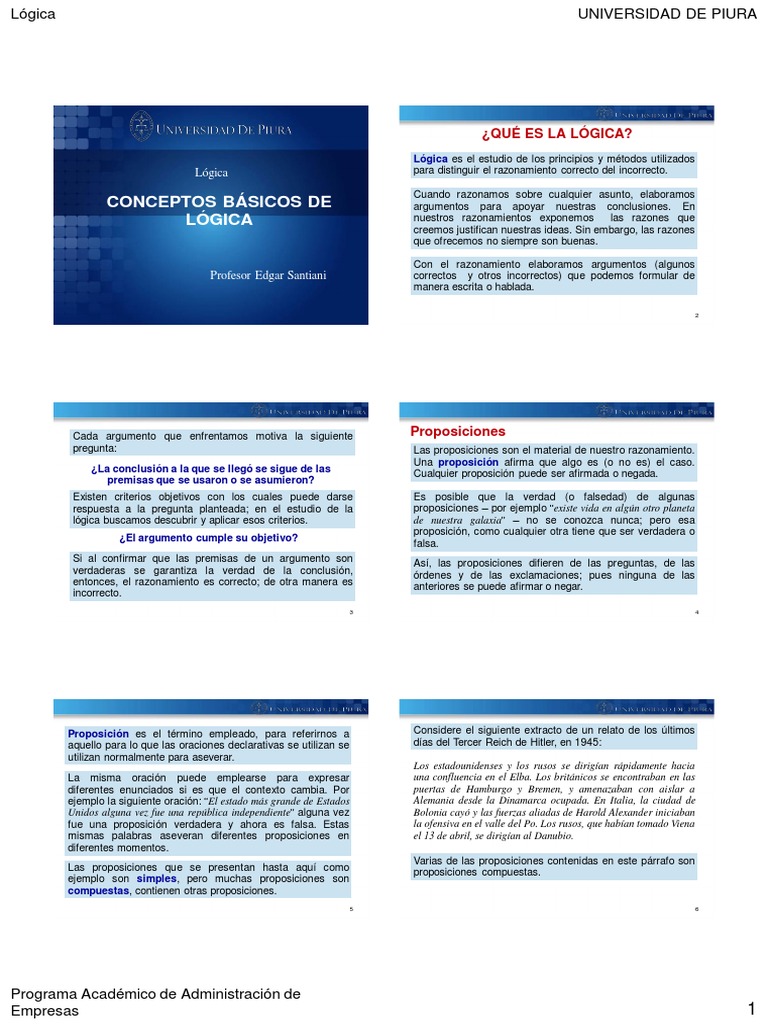 Conceptos Básicos de Lógica | PDF