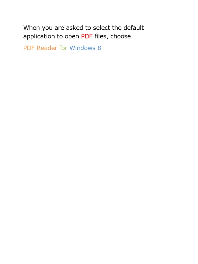 PDF Reader: When You Are Asked To Select The Default Application To ...