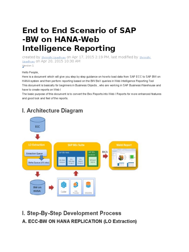 SAP BW on HANA to WebI Reporting Guide | PDF | Information Science ...